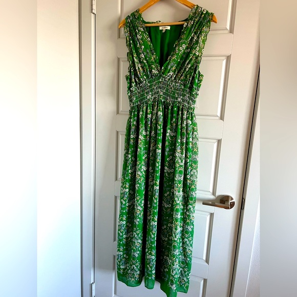 Max Studio | Dresses | Max Studio Green Maxi Dress With Floral Print ...